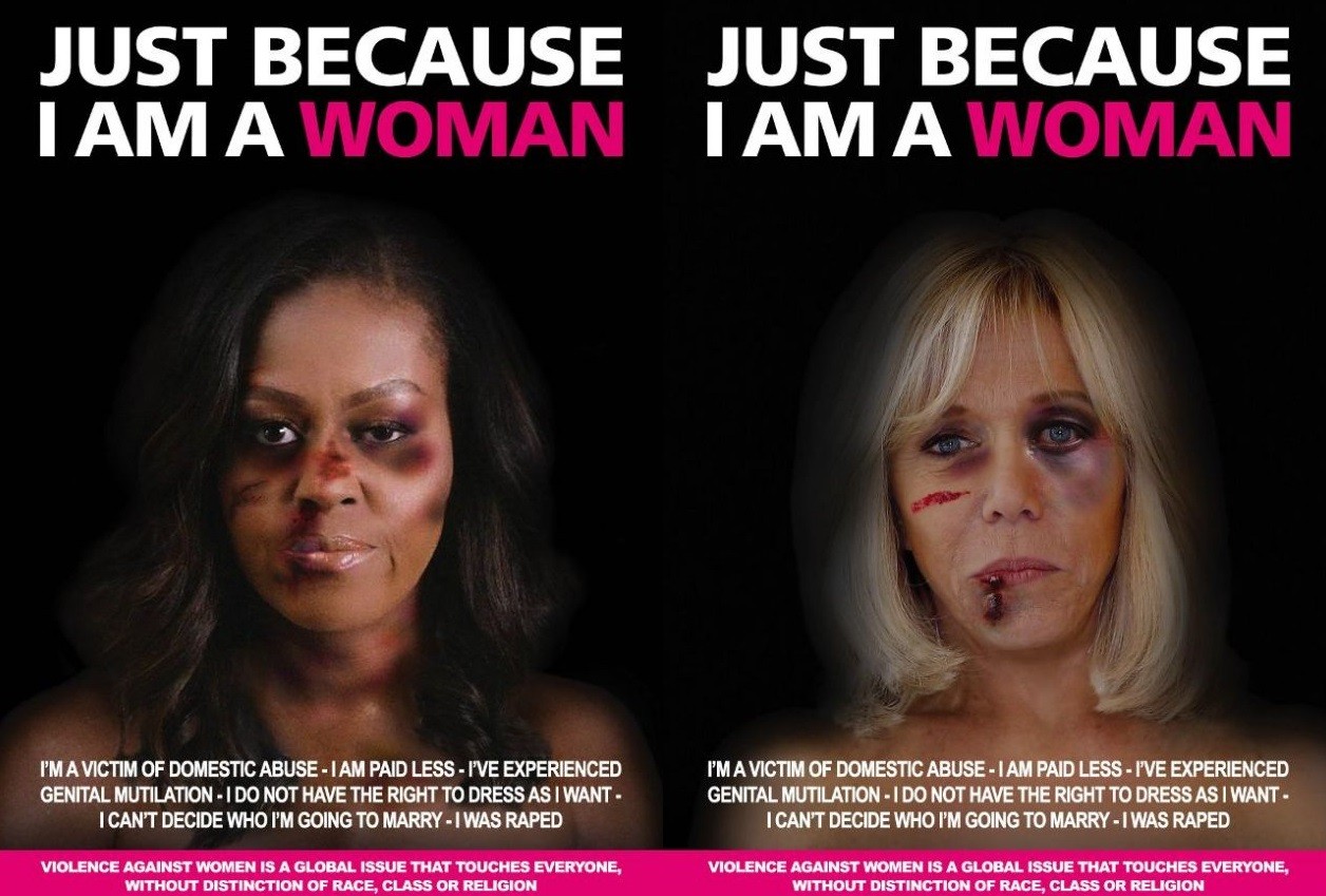 Michelle Obama και Brigitte Macron με… μώλωπες σε καμπάνια κατά της ...